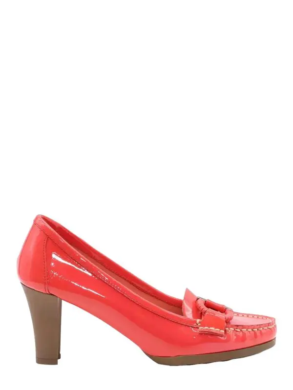 FERRAGAMO Patent Leather Loafer-style Heels - Red