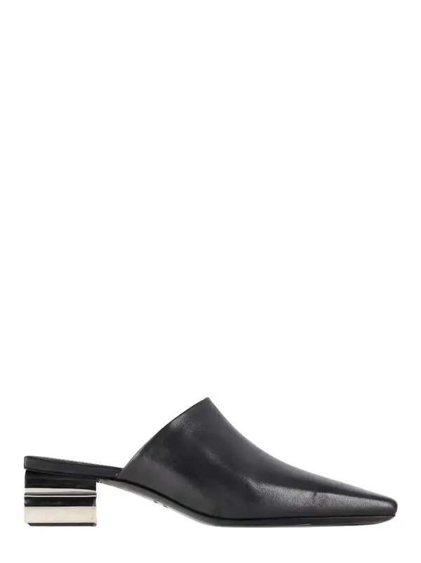 Balenciaga Typo Chrome Square-toe Mules - Black