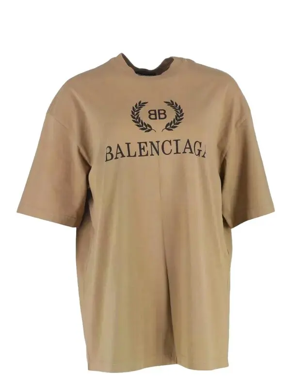Balenciaga Bb-print Crewneck T-shirt - Neutrals