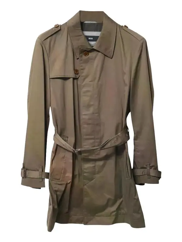 BOSS Button-fastening Belted Coat - Brown