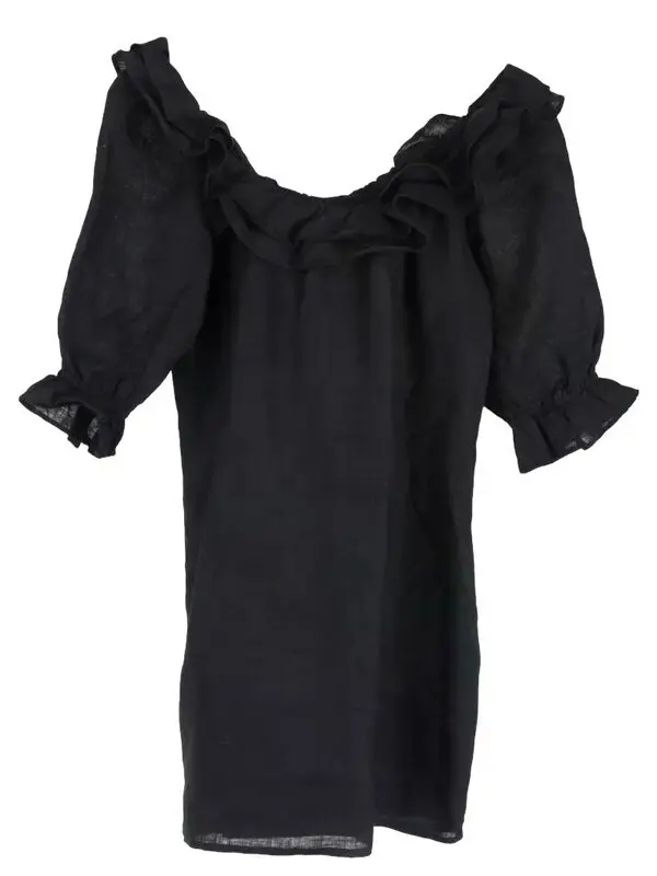 REFORMATION Ruffled Mini Dress - Black