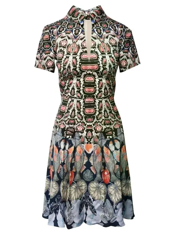 TEMPERLEY LONDON Printed Cutout Fit And Flare Dress - Blue