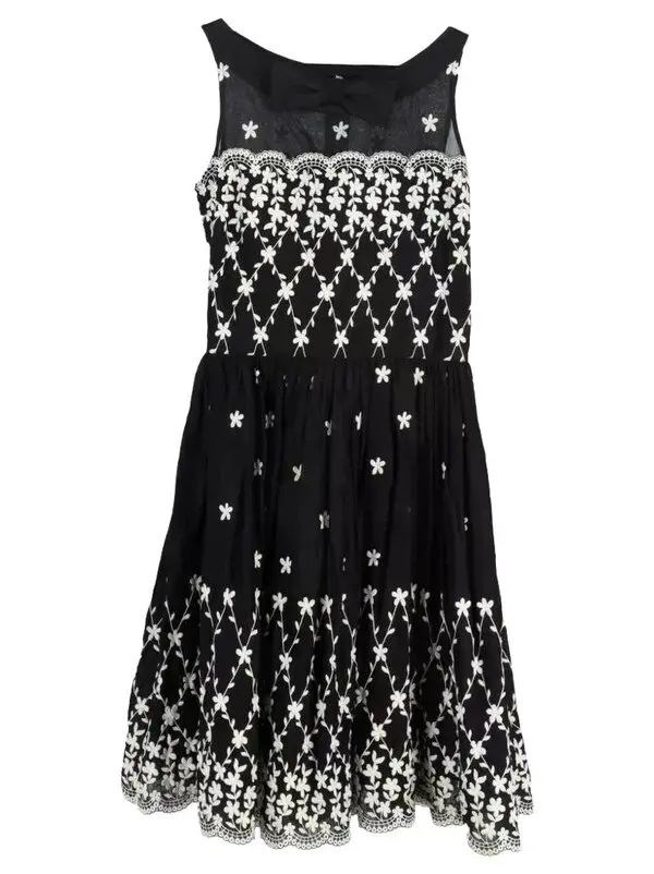 Red Valentino Embroidered Mini Dress - Black
