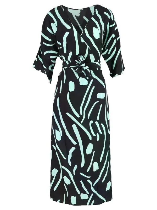 Diane Von Furstenberg Chatham-print Wrap Dress - Black