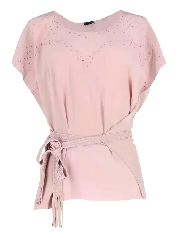 JOSEPH Sequinned Belted Top - Pink