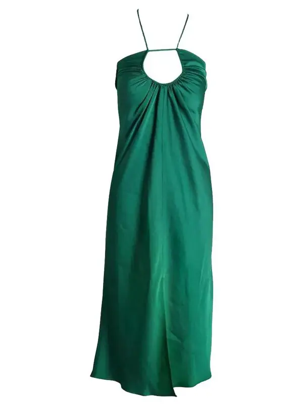 Ba&sh Halterneck Cut-out Midi Dress - Green