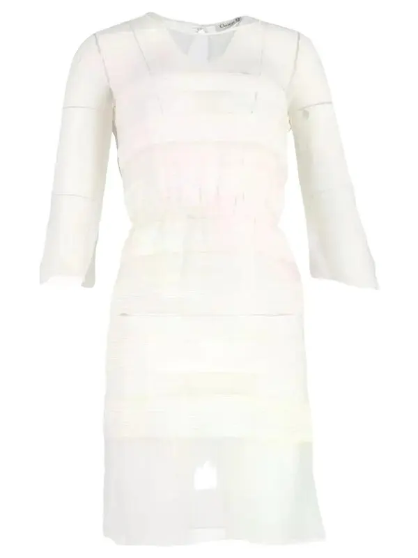 Dior Three-quarter Sleeve Mini Dress - White
