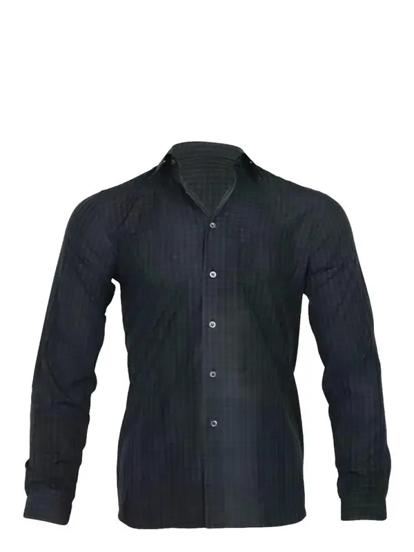 Prada Check-pattern Long-sleeve Shirt - Blue