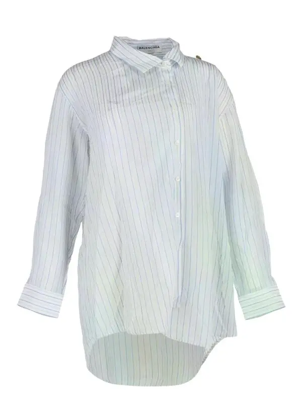 Balenciaga Asymmetric Striped Shirt - White