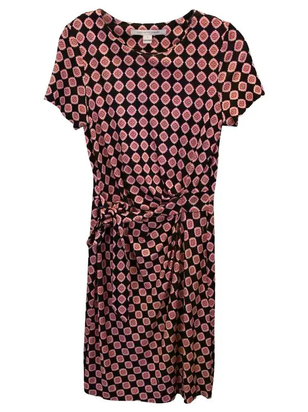 Diane Von Furstenberg Printed Short-sleeve Dress - Black