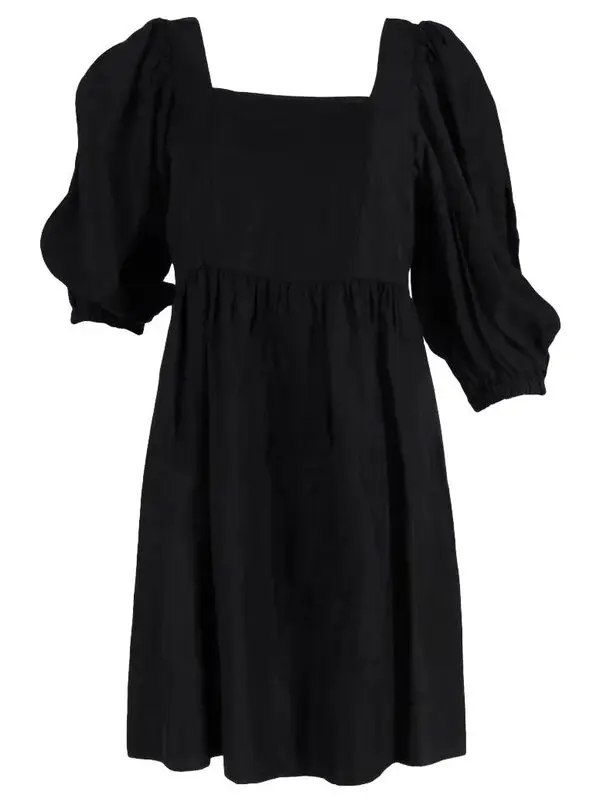Ba&sh Palavia Square-neck Puff-sleeve Mini Dress - Black