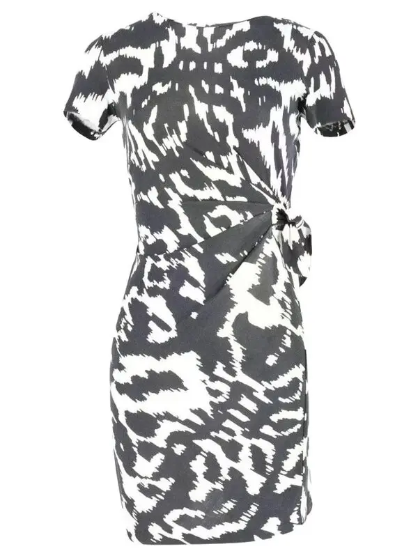 Diane Von Furstenberg Side-tie Print Dress - Black