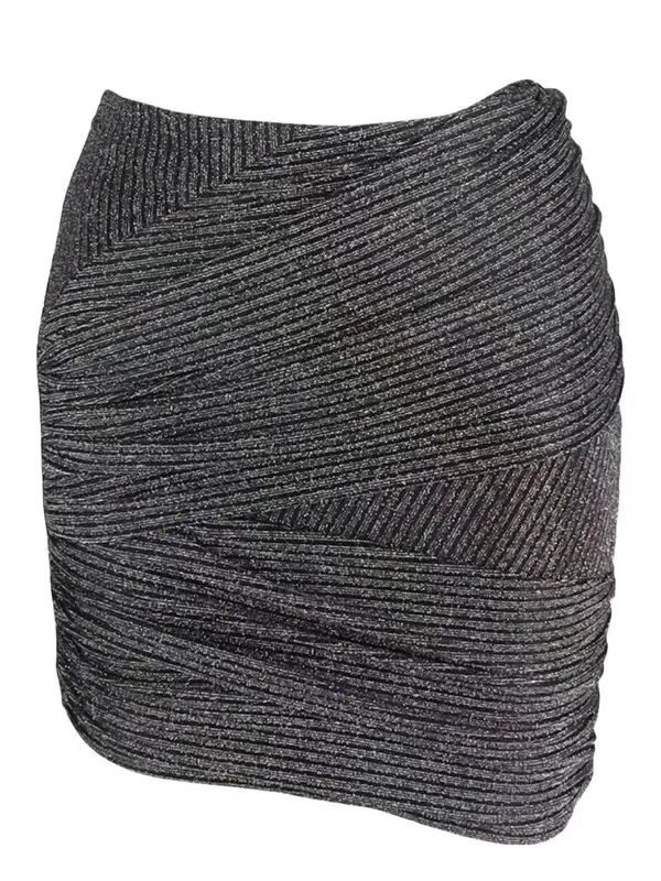 IRO PARIS Lamé Mini Skirt - Grey