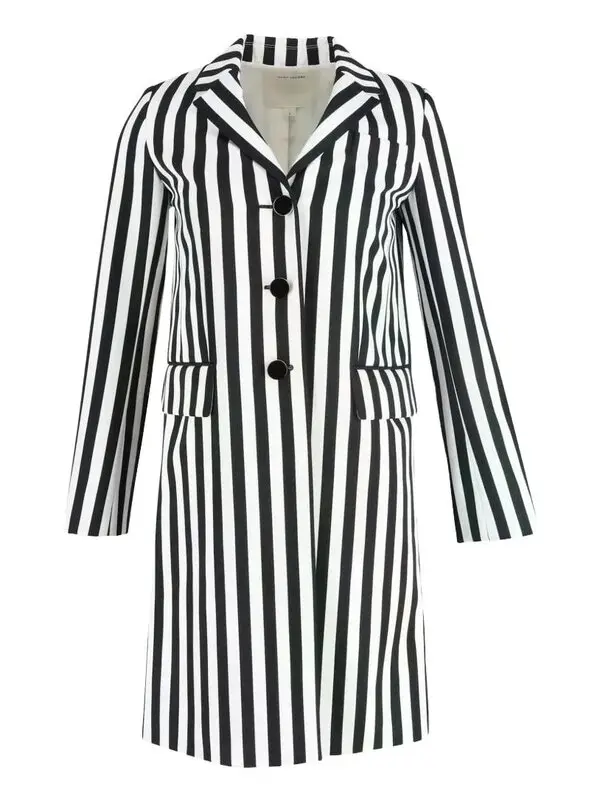 Marc Jacobs Striped Single-breasted Trench Coat - White
