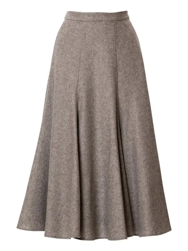 Lena Hoschek Cathy Pleated Wool-blend Skirt - Grey