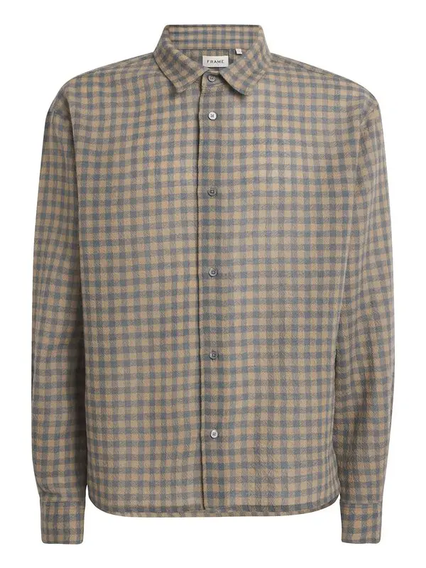 FRAME Virgin Wool Check Shirt - Blue