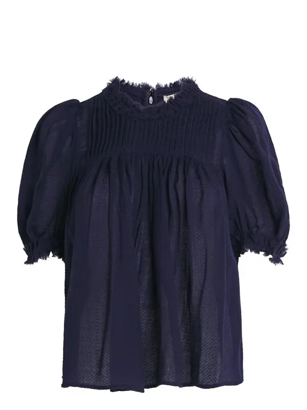 Ulla Johnson Karlyn Wool Blouse - Navy
