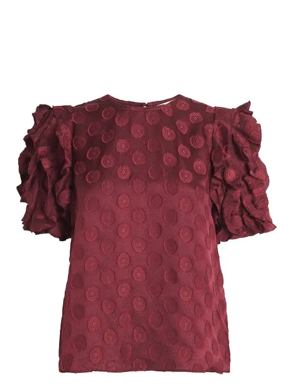 Ulla Johnson Puff-sleeve Opal Blouse - Burgundy