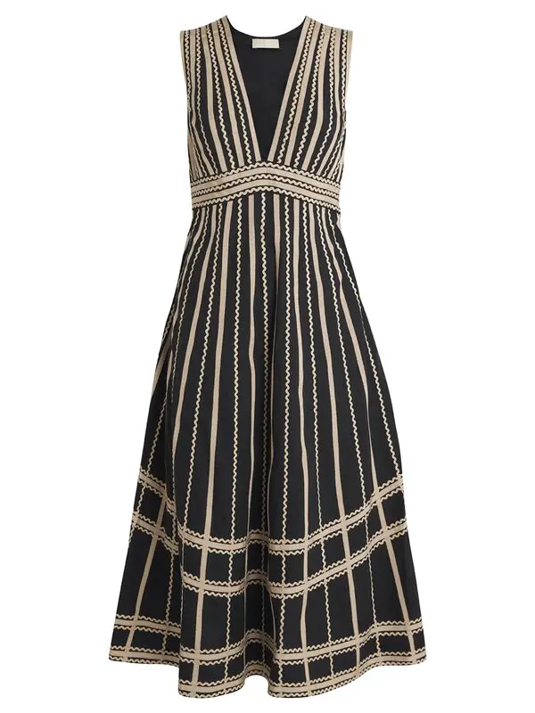 Ulla Johnson Cotton Palermo Midi Dress - Black