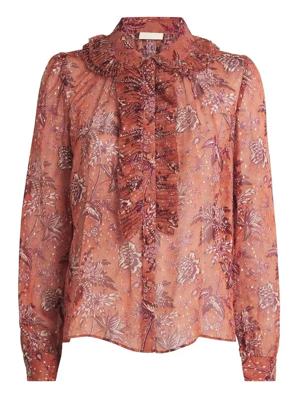 Ulla Johnson Nina Ruffle-detail Blouse - Orange