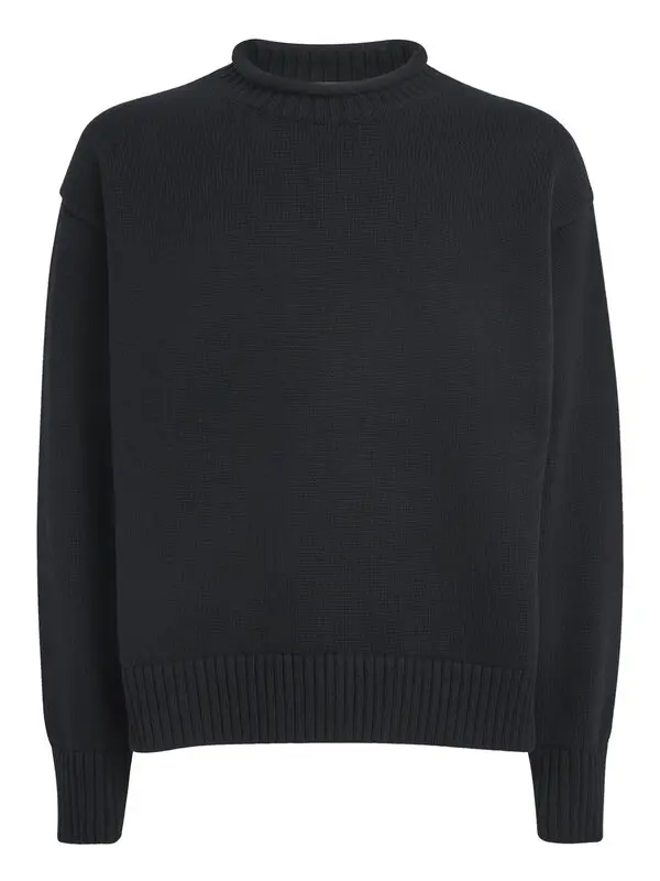 Studio Nicholson Merino Wool-cotton Sweater - Black
