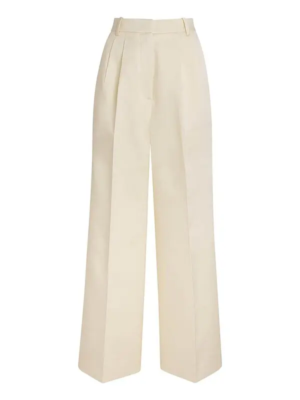 VORANIDA Pleated Wide-leg Trousers - Ivory