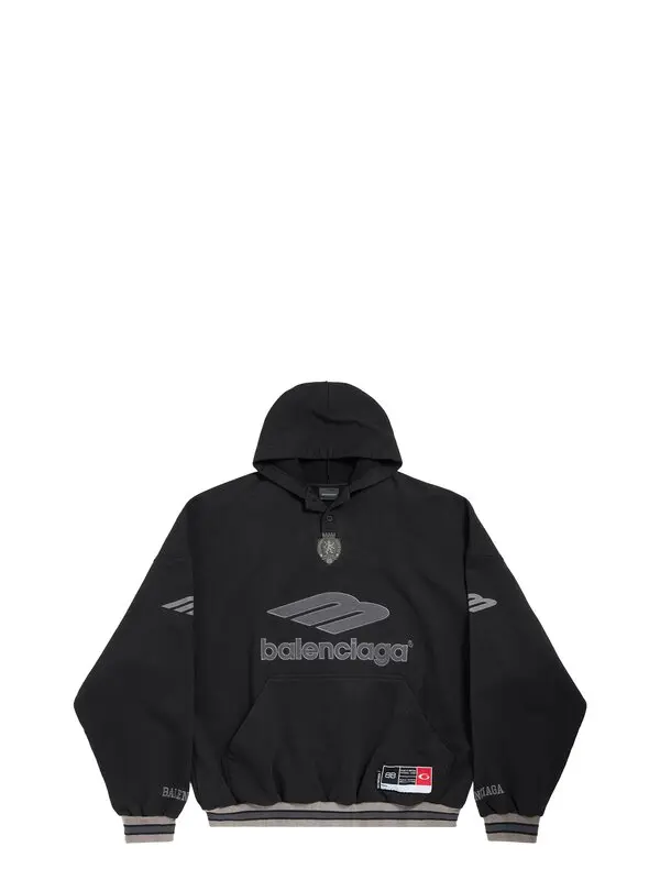 Balenciaga Cotton Jersey Oversized Hoodie - Black