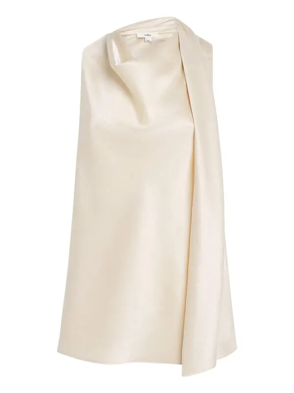 Vince Satin Scarf-detail Top - Ivory