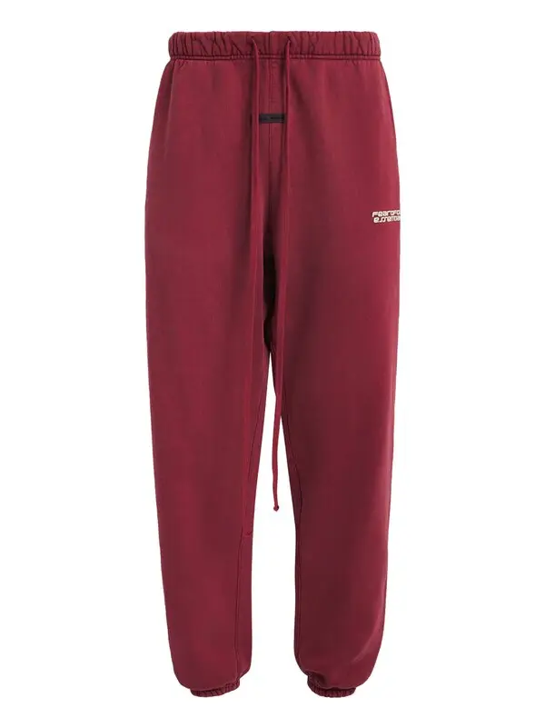 Fear Of God Cuffed Logo Sweatpants - Red