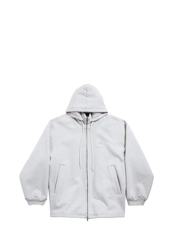 Balenciaga Stretch-cotton Fleece Oversized Hoodie - Silver