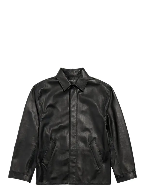 Balenciaga Oversized Leather Jacket - Black