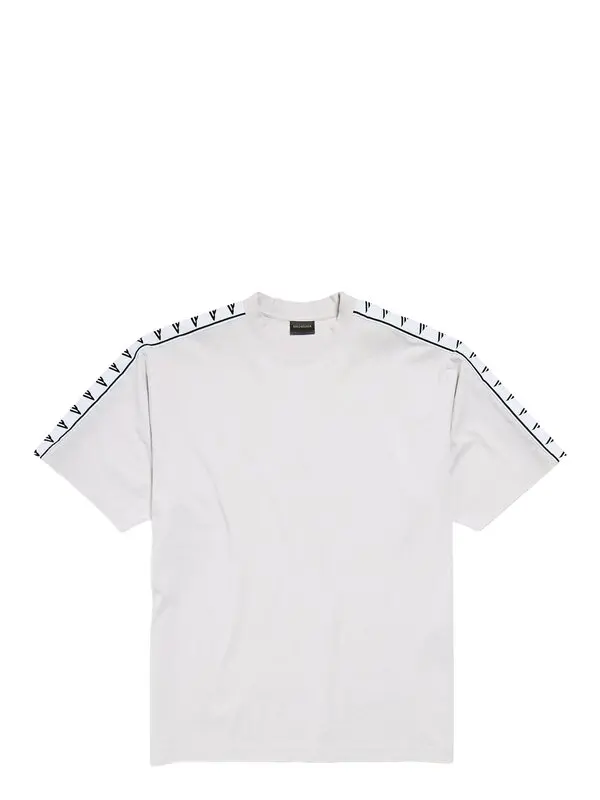 Balenciaga Cotton Logo Strip T-shirt - White