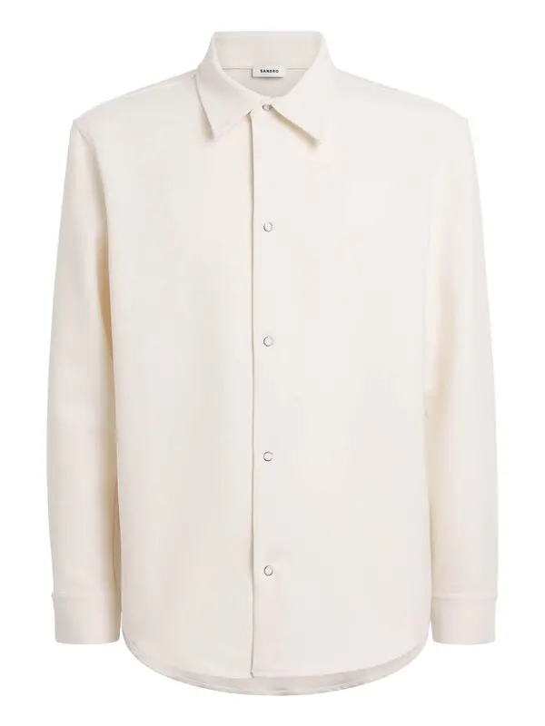 Sandro Fleece Long-sleeve Shirt - Beige