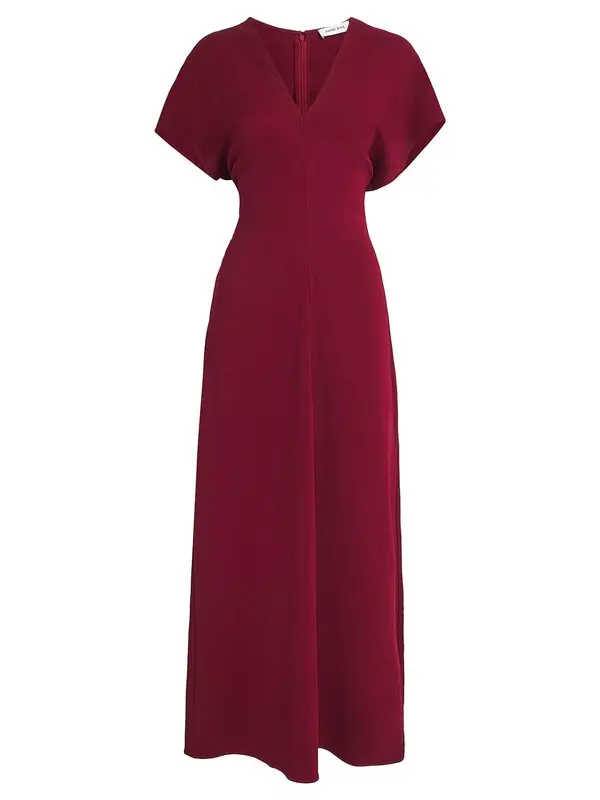 ANINE BING Crepe Zadig Maxi Dress - Burgundy