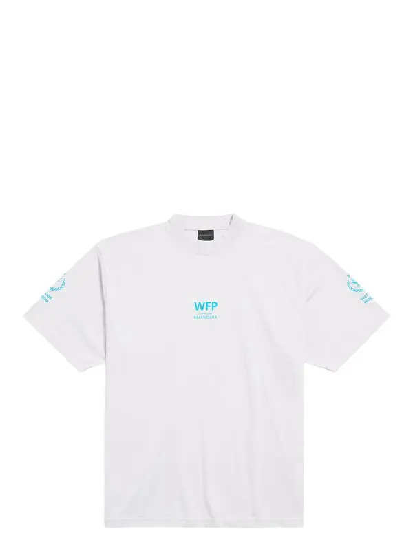 Balenciaga Cotton Wfp Oversized Logo T-shirt - White