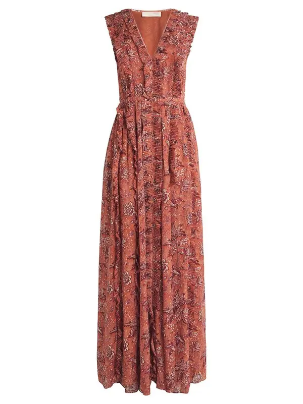 Ulla Johnson Silk-blend Aida Maxi Dress - Orange