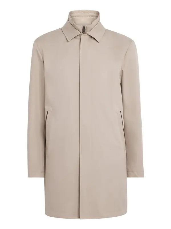 Canali Water-resistant Car Coat With Detachable Insert - Beige