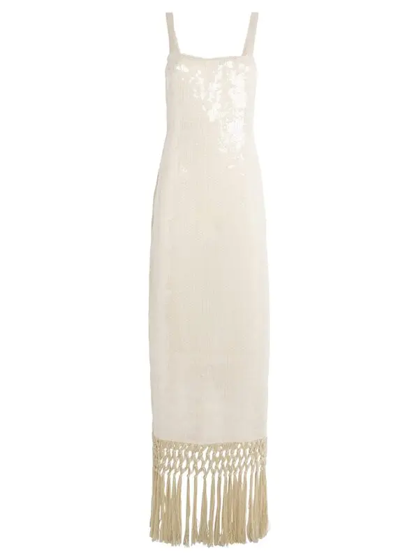 TALLER MARMO Agrigento Disco Maxi Dress - Silver