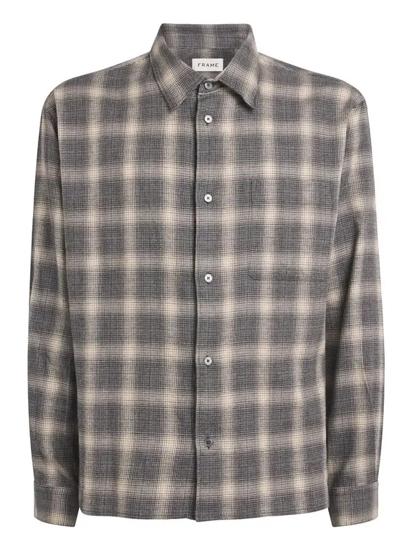 FRAME Cotton Check Shirt - Grey