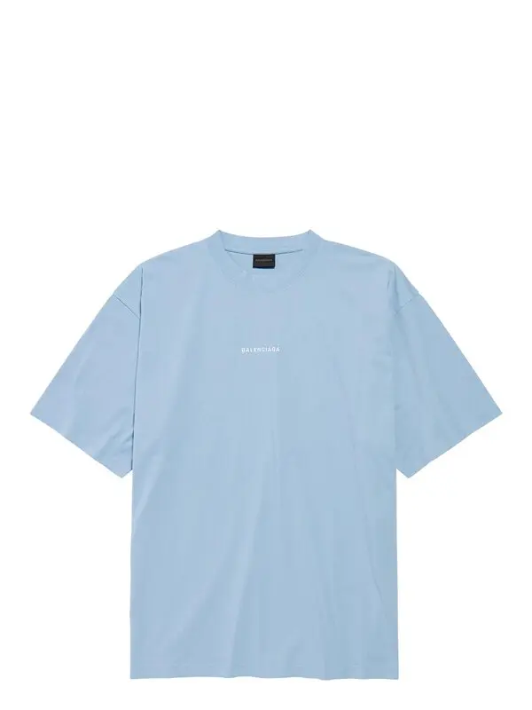 Balenciaga Cotton Logo T-shirt - Blue