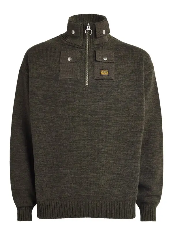 Kapital Wool Nickle Half-zip Sweater - Green