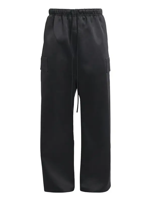 Fear Of God Bonded Satin Cargo Sweatpants - Black