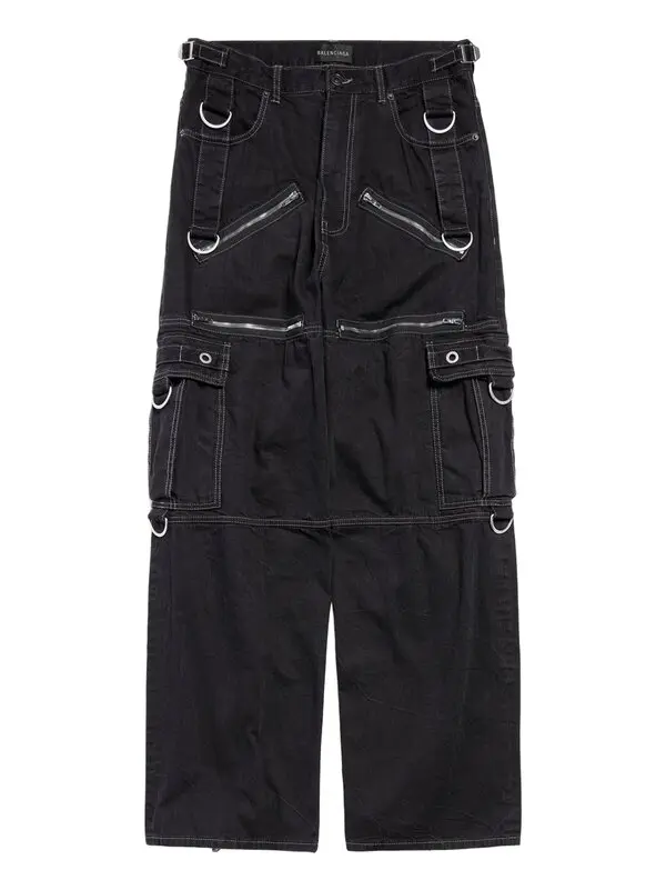 Balenciaga Denim D-ring Cargo Trousers - Black