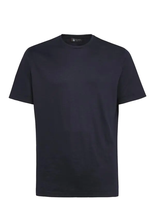 Colombo Cashmere Crew-neck T-shirt - Navy