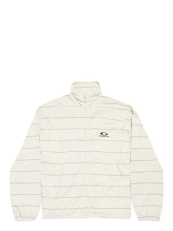Balenciaga Technical Stripe Logo Oversized Jacket - White