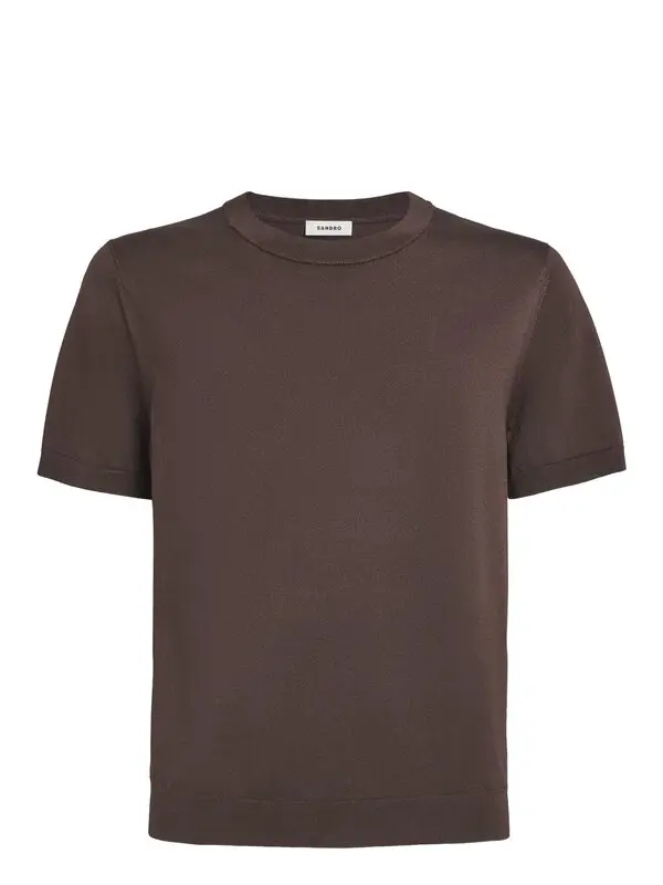 Sandro Knitted Short-sleeve T-shirt - Brown