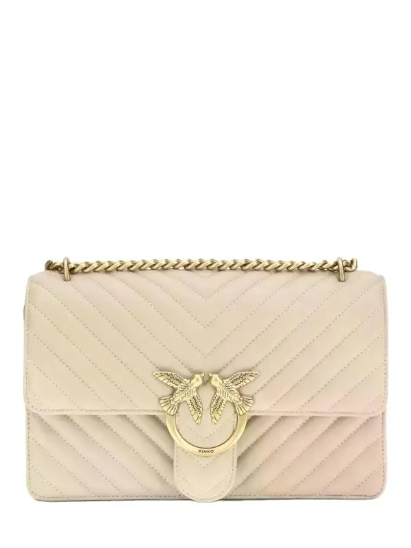 Pinko Medium Love One Chevron Quilted Shoulder Bag - Neutrals