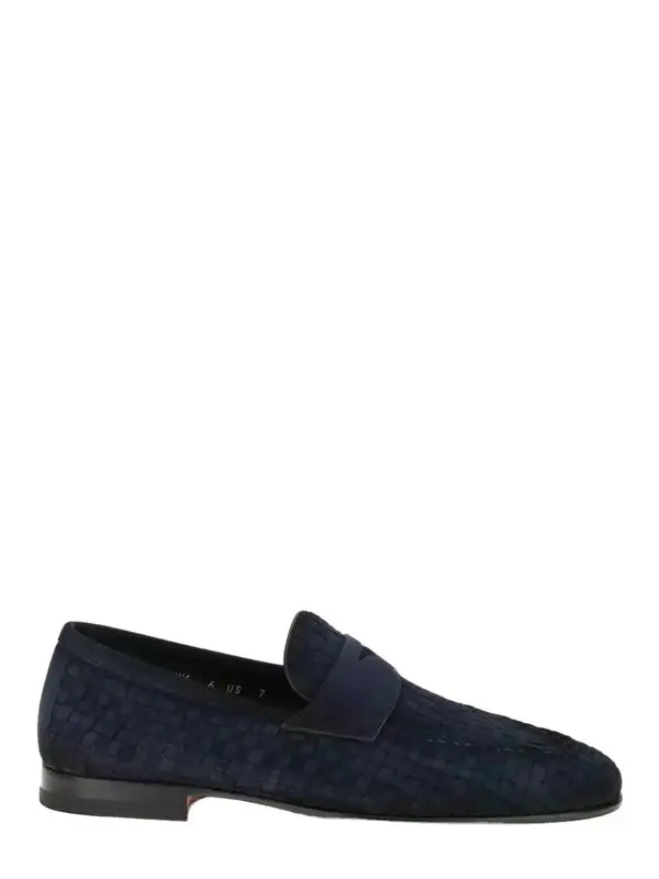 Santoni Woven Strap Loafers - Blue