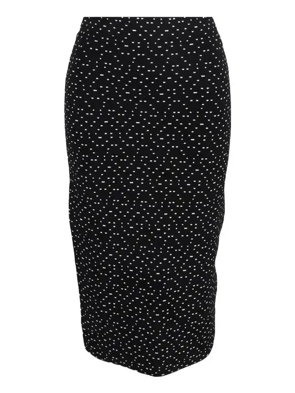 Emporio Armani Printed Pencil Skirt - Black