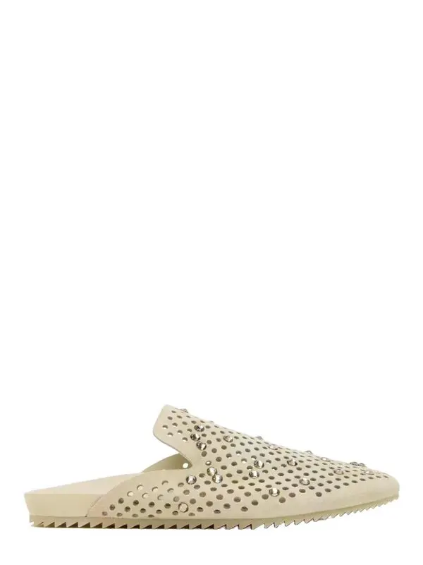 PEDRO GARCIA Perforated Embellished Mules - Neutrals